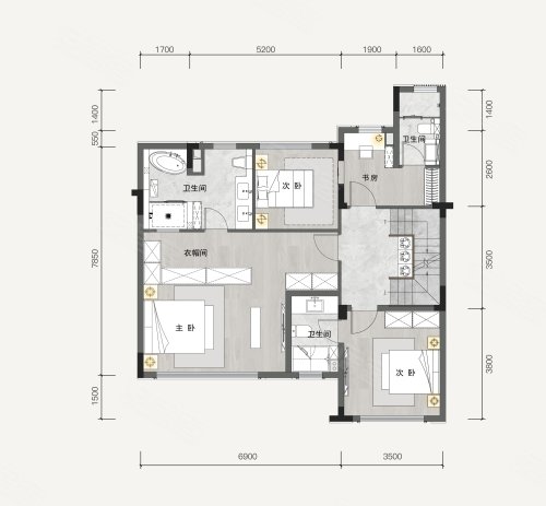 新希望锦官府上叠128平，新希望锦官府别墅约128.00平米户型图，朝南朝向 - 南宁安居客