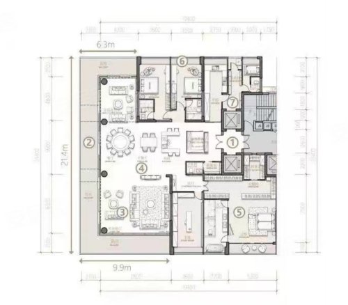 士林润园400户型，士林润园别墅约400.00平米户型图，朝南朝向 - 上海安居客